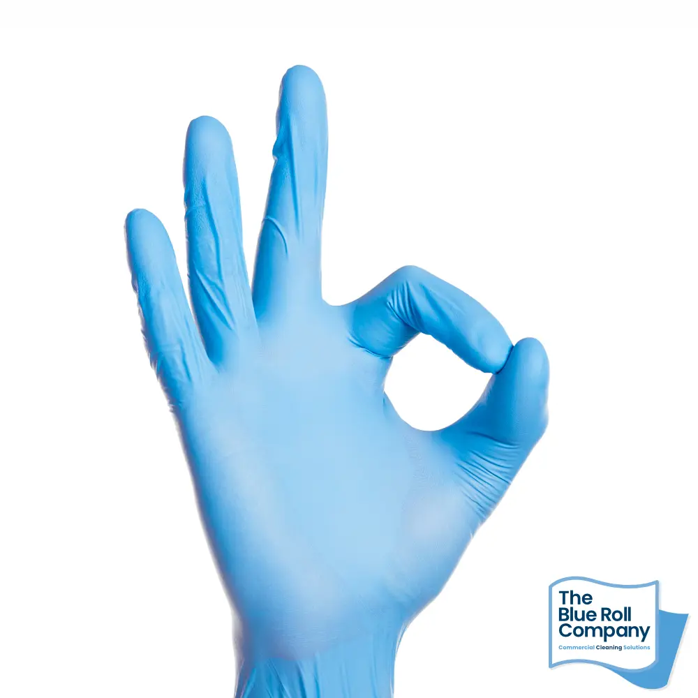 Powder Free Blue Vinyl Gloves | The Blue Roll Company